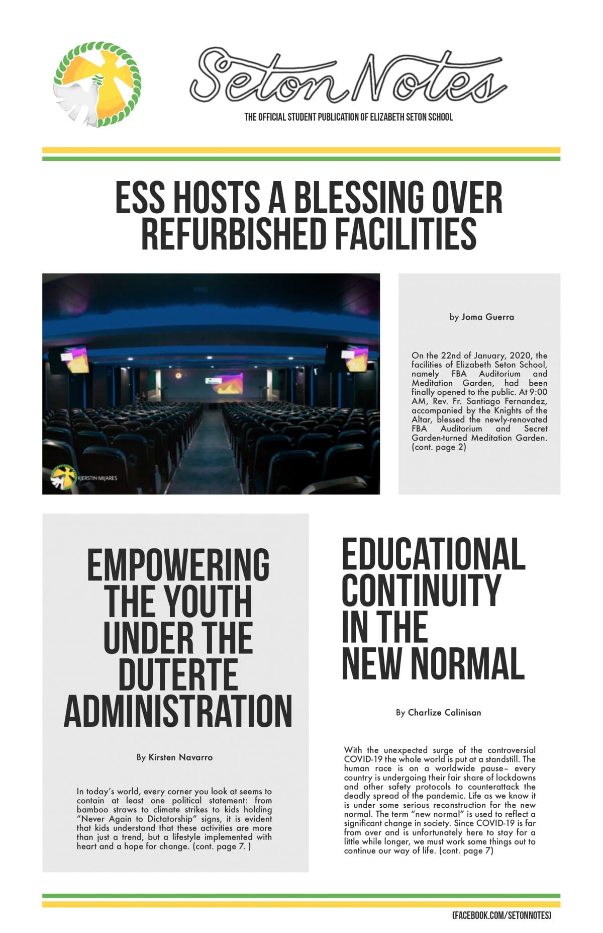 Seton Notes – Elizabeth Seton School